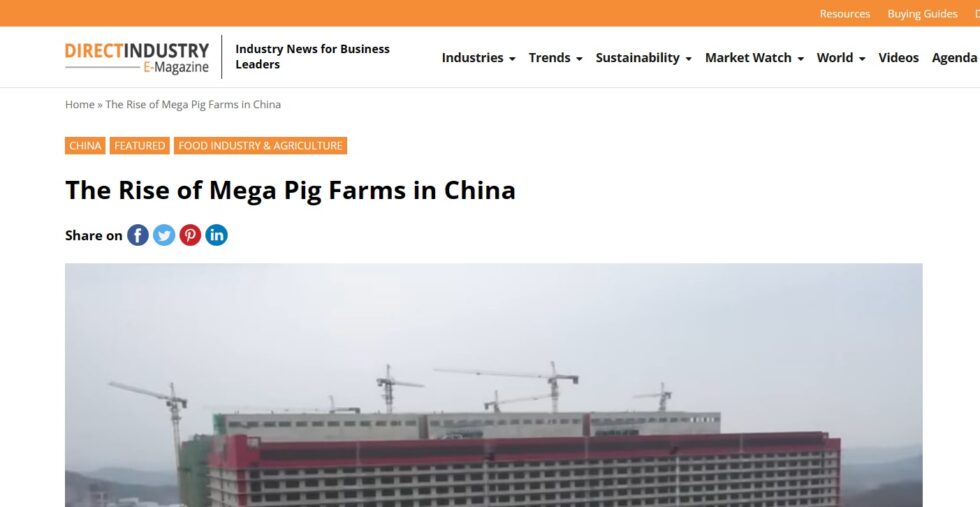 DirectIndustry. The Rise of Mega Pig Farms in China. - Mark Andrews